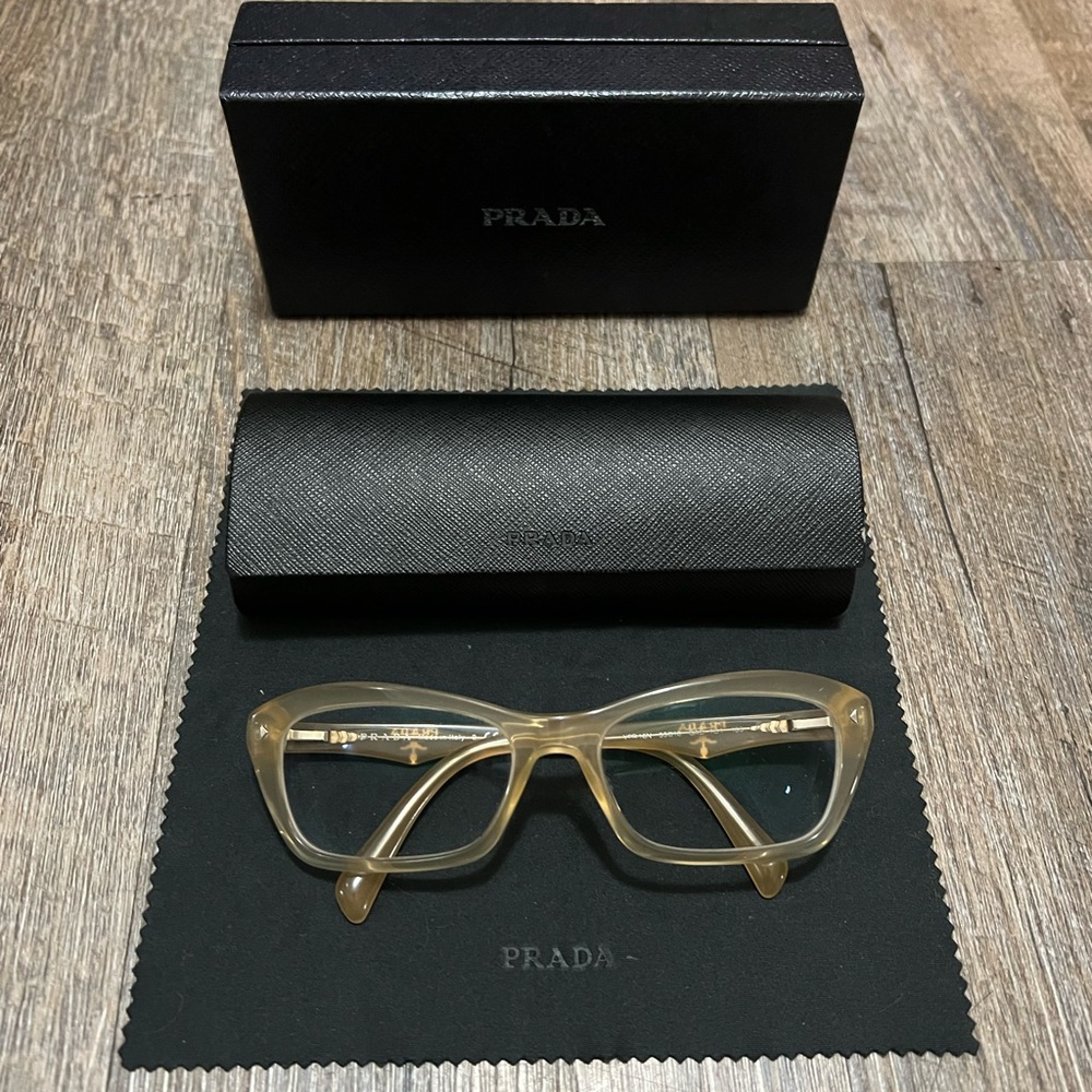 Authentic Prada Eyeglasses Vpr 16n Honey Gad-1o1 - Gem